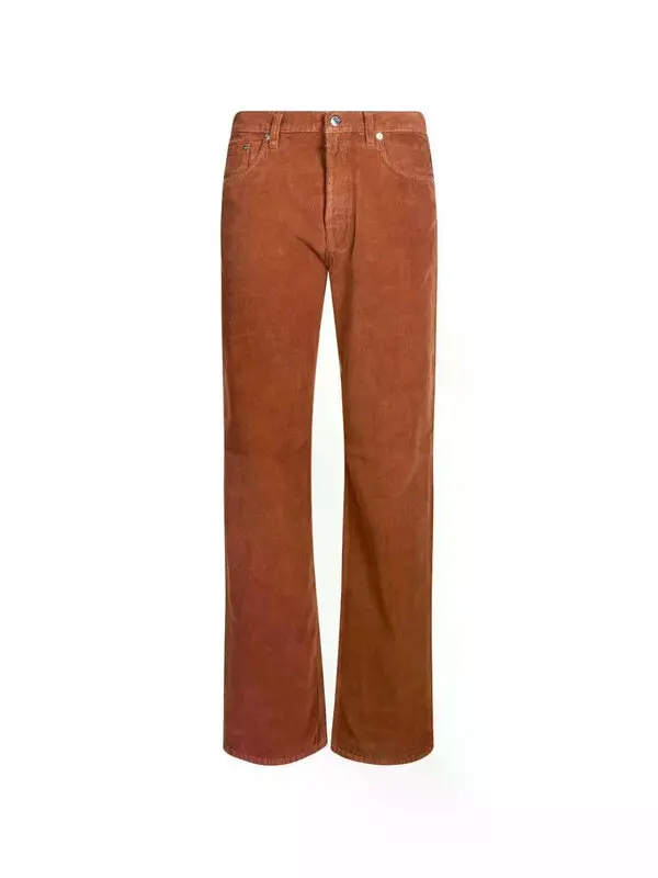 HAIKURE Korea Corduroy-texture Trousers - Brown
