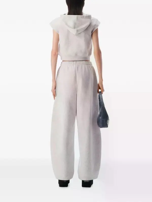 Alexander Wang Zip-up Short-sleeve Hoodie With Crystal Embellishment