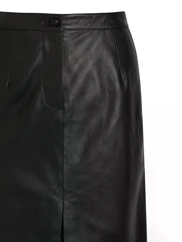 BLAZÉ MILANO Leather Pencil Midi Skirt