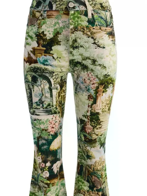 Alice + Olivia Printed Flared Trousers - Neutrals