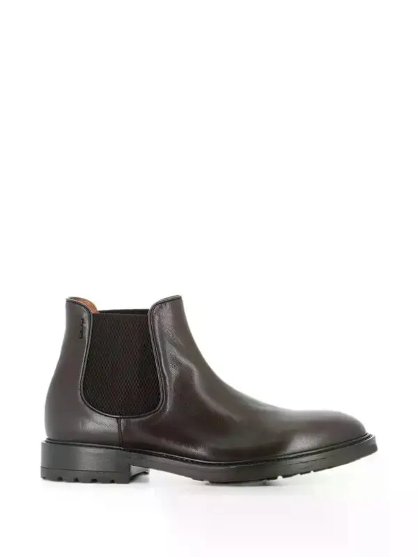 ALEXANDER HOTTO Elasticated-panel Leather Boots
