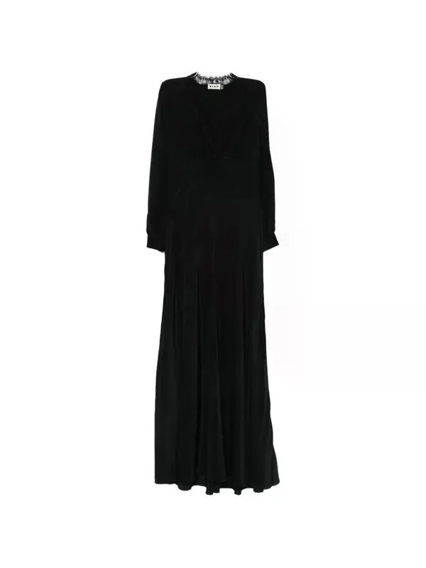 Rixo Lace-trim Long-sleeve Dress - Black