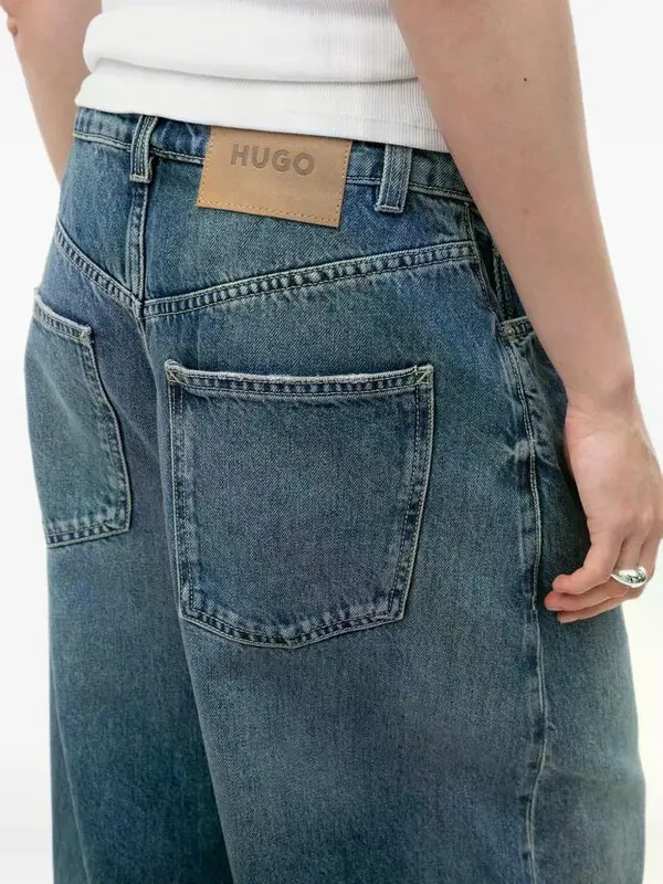 Hugo Logo-patch Wide-leg Jeans