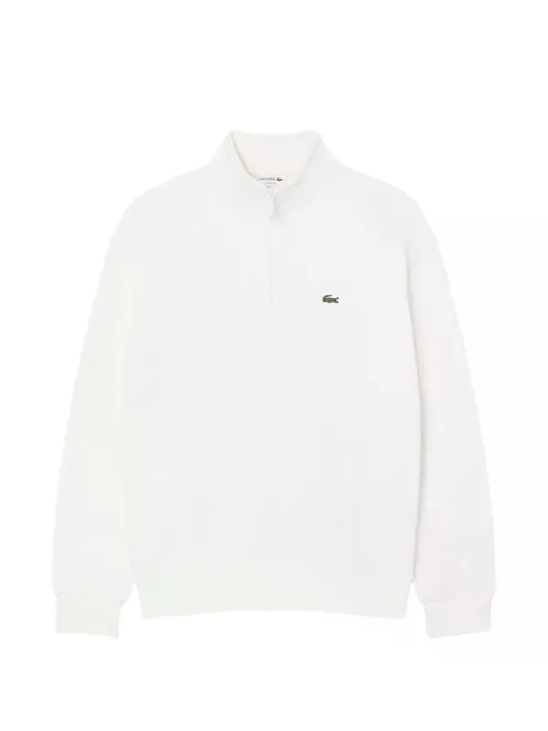 Lacoste Logo-patch Half-zip Sweatshirt - White