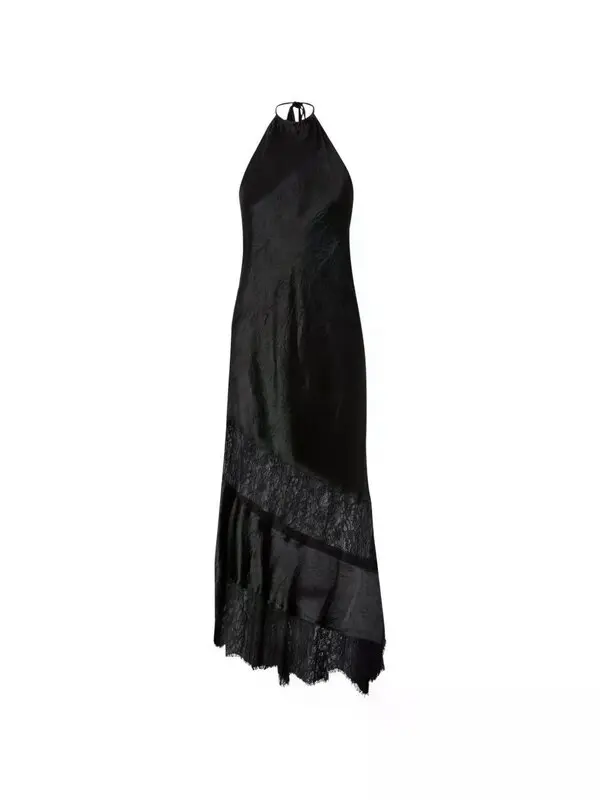Pinko Lace-panelled Halterneck Midi Dress - Black