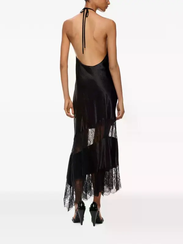 Pinko Lace-panelled Halterneck Midi Dress