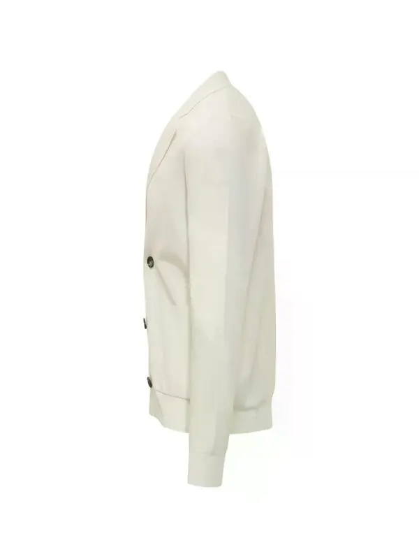 HOSIO Double-breasted Patch-pocket Blazer-style Cardigan