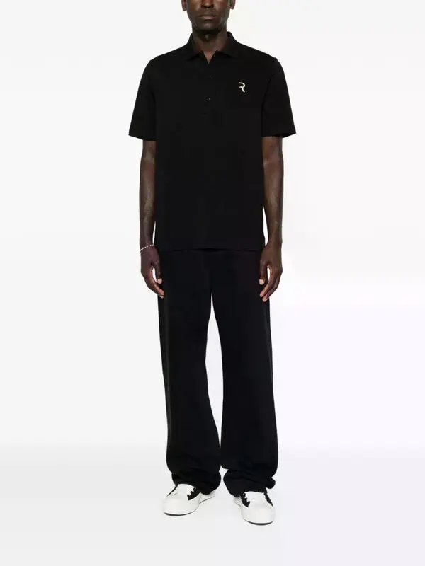 RHUN Logo-embroidered Polo Shirt - Black