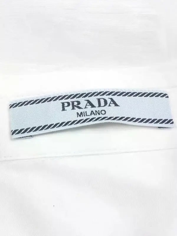 Prada Long-sleeve Shirt With Spread Collar And Chest Flap Pockets