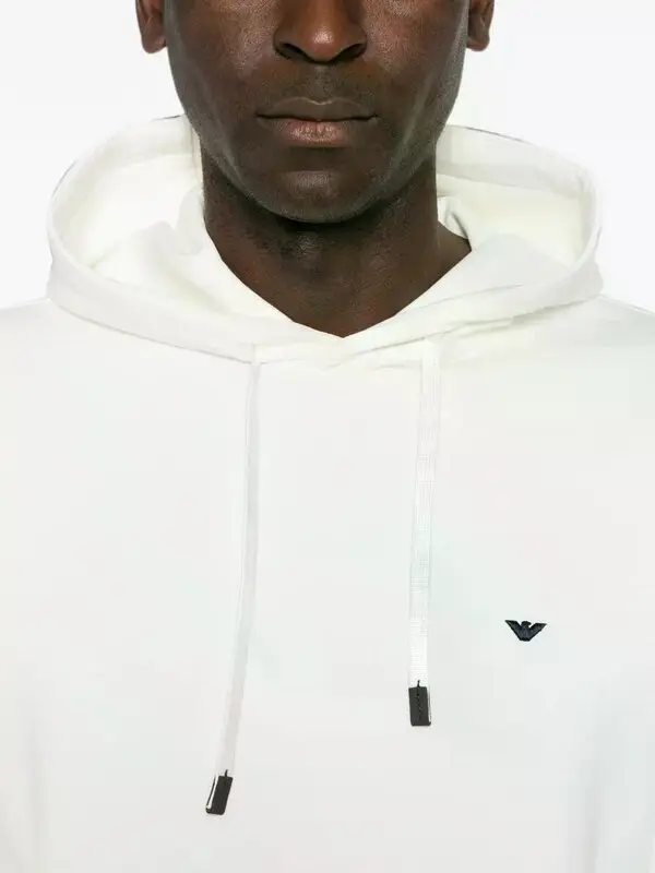 Emporio Armani Logo Patch Drawstring Hoodie