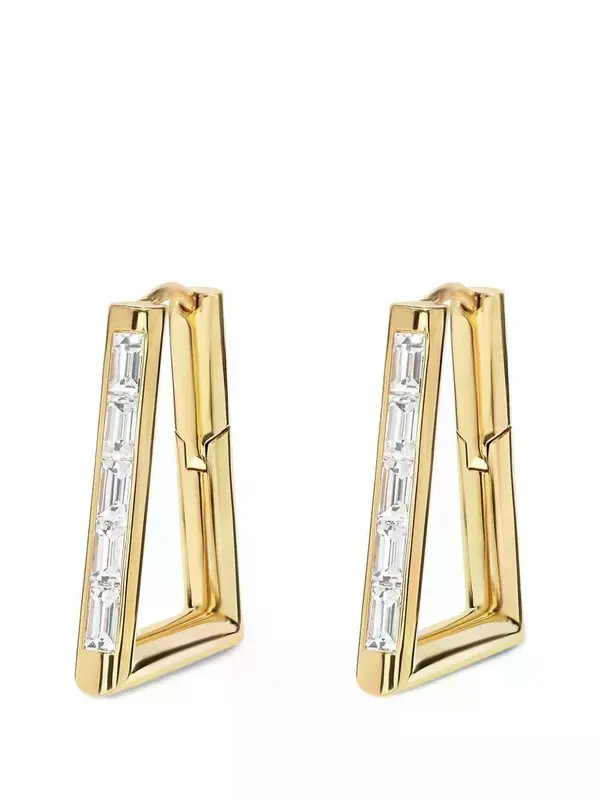 AZLEE Forma Diamond Hoop Earrings - Gold