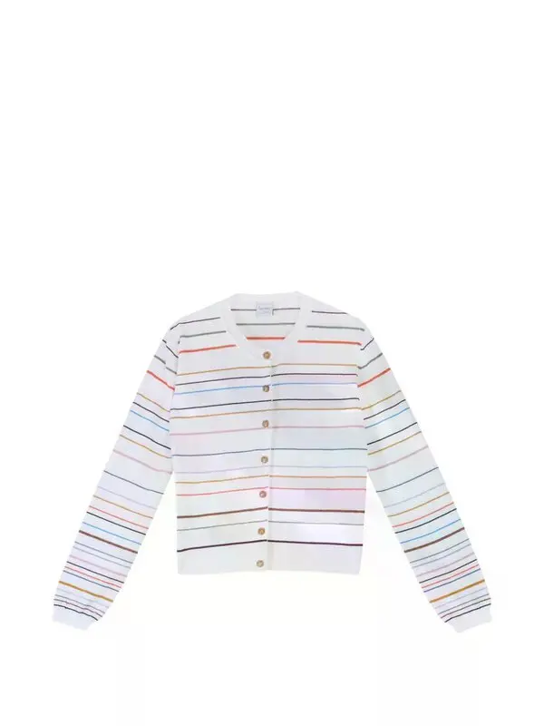 Paul Smith Striped Round-neck Cardigan - White