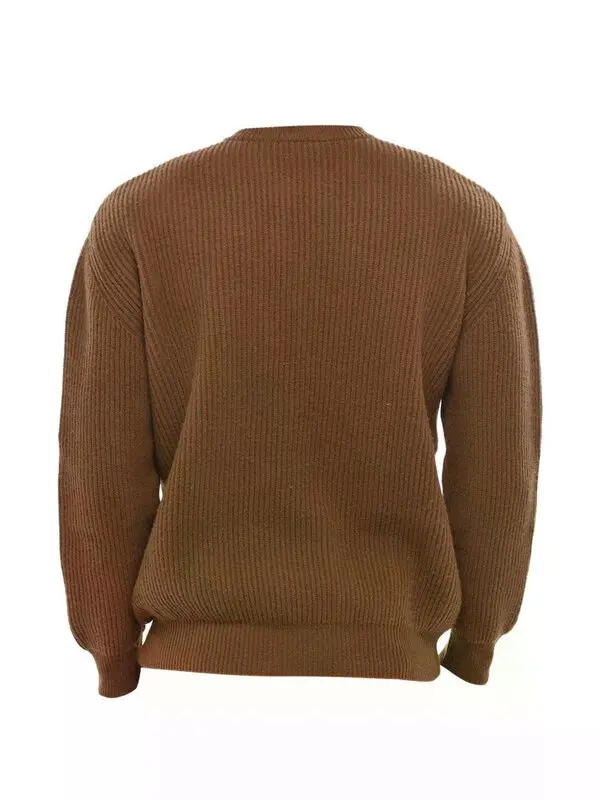PAOLO PECORA Ribbed-knit Wool Sweater - Brown