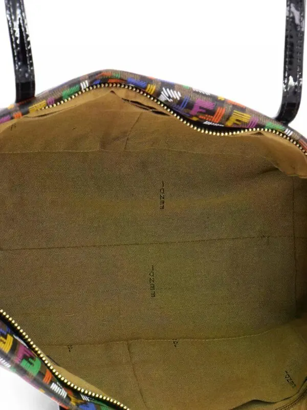Fendi Roll Zucchino Coated Canvas Small Tote Bag