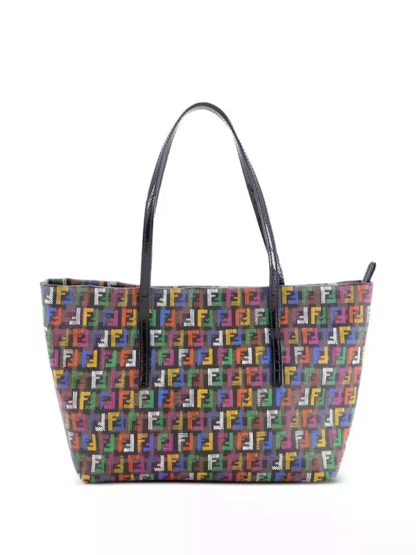 Fendi Roll Zucchino Coated Canvas Small Tote Bag - Brown