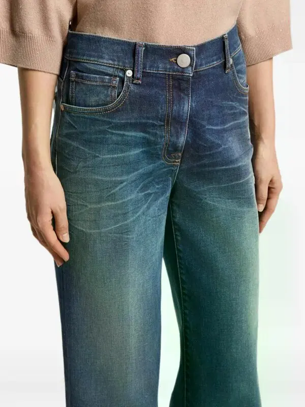Peserico Whiskered Wide-leg Jeans