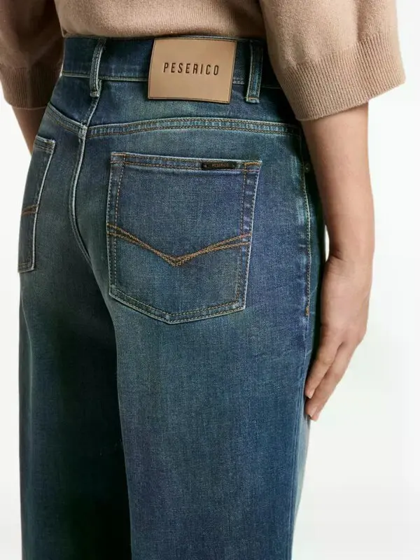 Peserico Whiskered Wide-leg Jeans