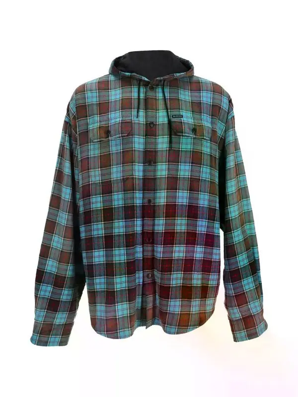 Balenciaga Bleached Plaid Shirt Jacket