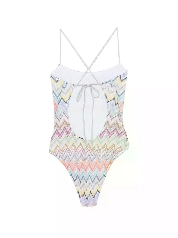 Missoni Zigzag-knit Swimsuit - White