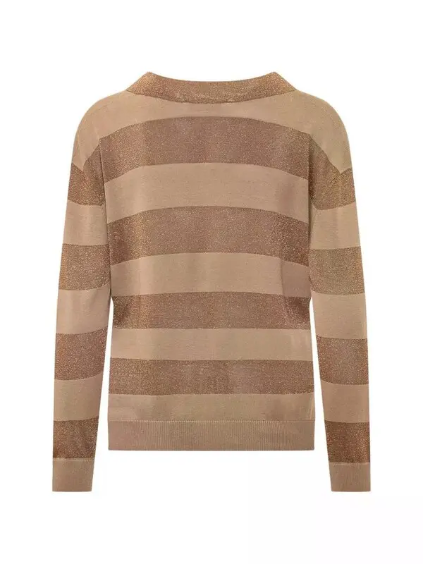 GRAN SASSO Striped V-neck Cardigan