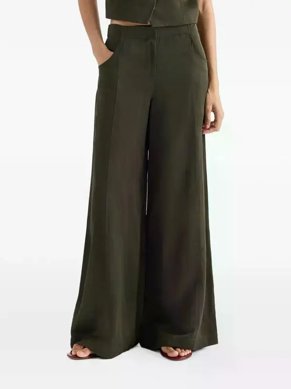TWP Demie Wide-leg Palazzo Pants - Green