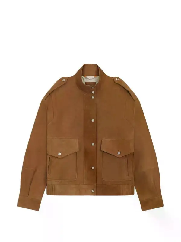 BOSS Suede Panelled Jacket - Brown