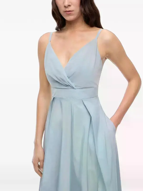 Pinko Long Taffeta Dress With Slit - Blue