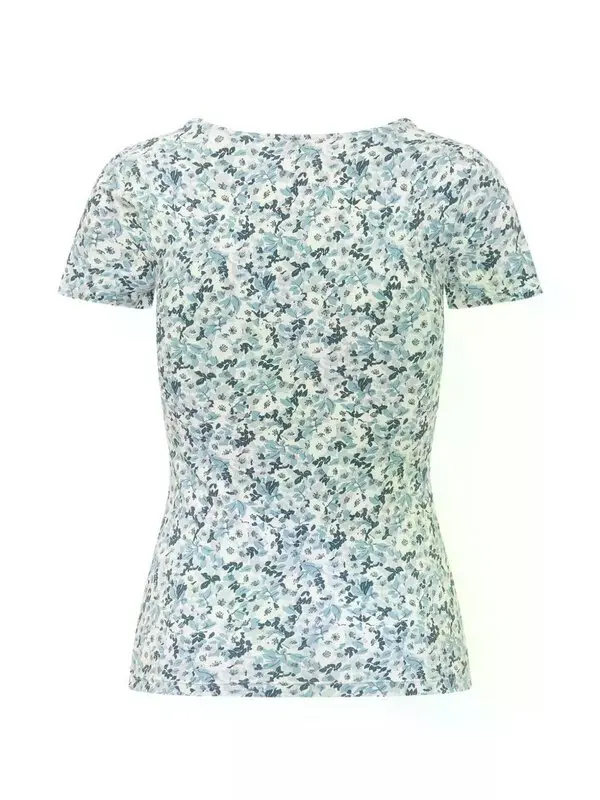 Ralph Lauren Floral Print Square Neck Short Sleeve T-shirt - White