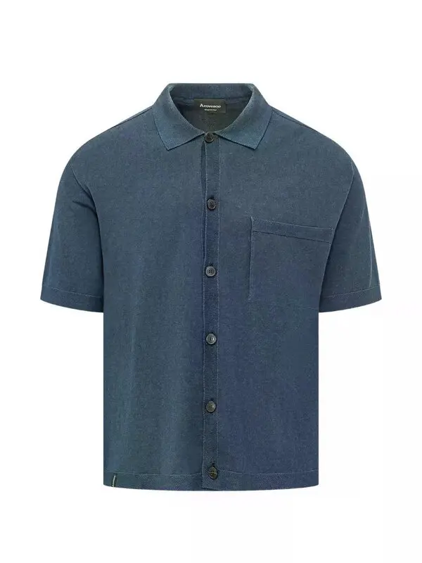 AROVESCIO Short-sleeved Chest-pocket Shirt