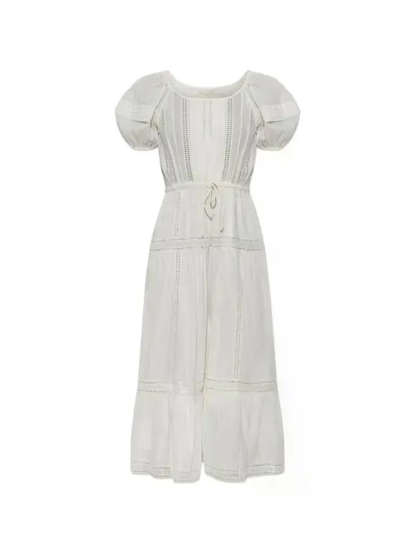 Ulla Johnson Isolde Lace-trimmed Tiered Midi Dress - White
