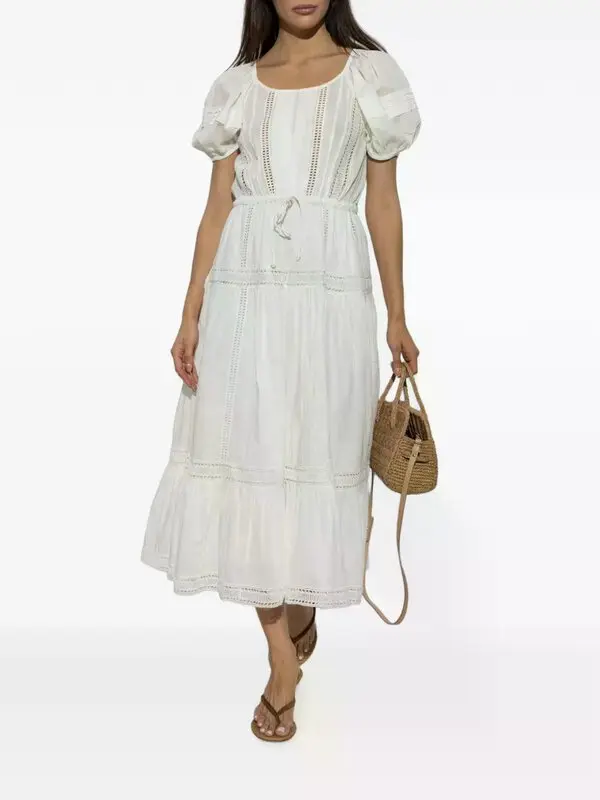 Ulla Johnson Isolde Lace-trimmed Tiered Midi Dress - White