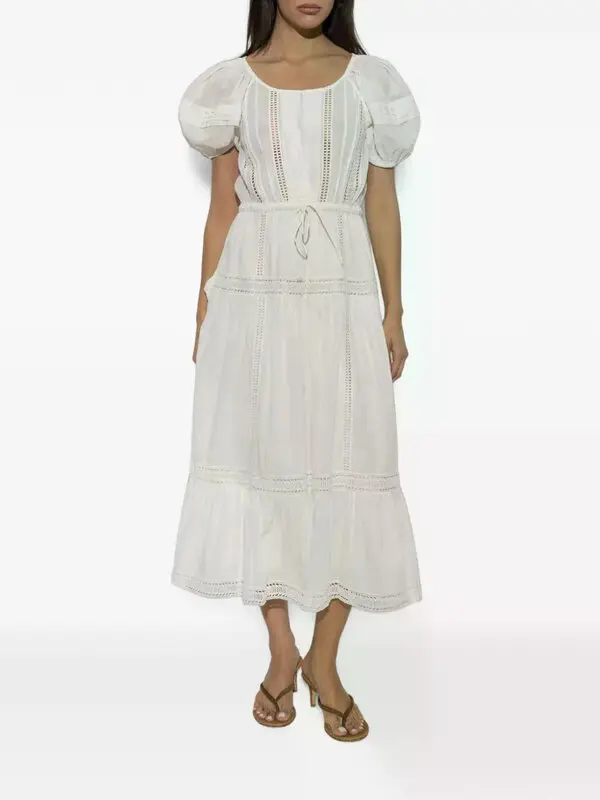 Ulla Johnson Isolde Lace-trimmed Tiered Midi Dress - White