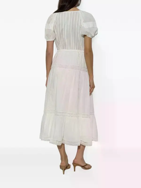 Ulla Johnson Isolde Lace-trimmed Tiered Midi Dress - White