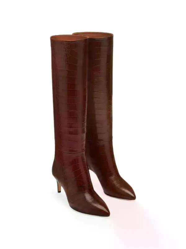 Paris Texas Stiletto Boot 60 Crocodile-embossed Leather Boots