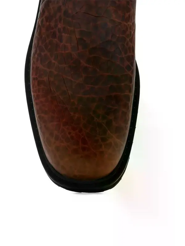 VINNY'S Croco-embossed Leather Boots