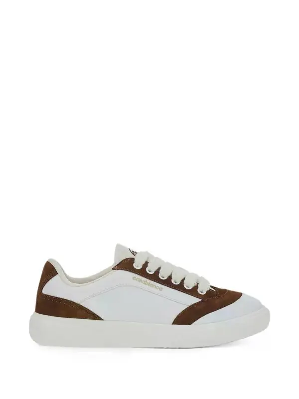 Casablanca Del Mar Suede-panelled Logo-print Sneakers - White