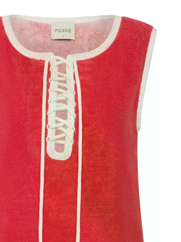 Posse Cody Lace-up Terrycloth Dress