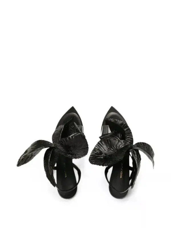 VANDA NOVAK Daisy Floral-appliqué Stiletto Sandals
