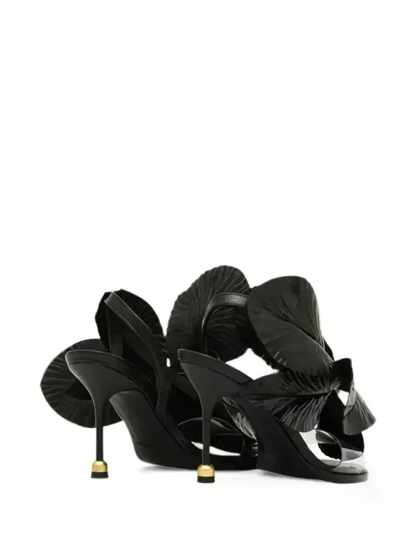 VANDA NOVAK Daisy Floral-appliqué Stiletto Sandals
