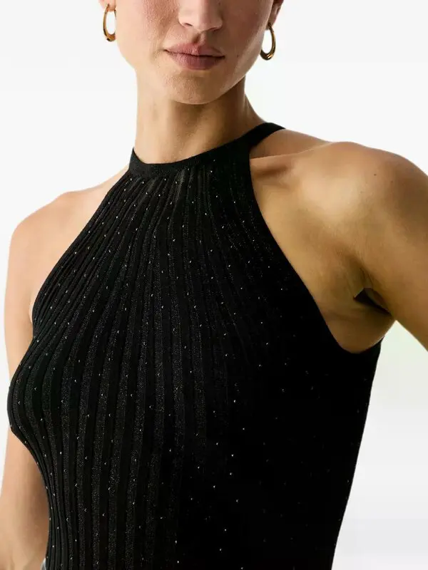 Guess Rhinestone-embellished Ribbed Top