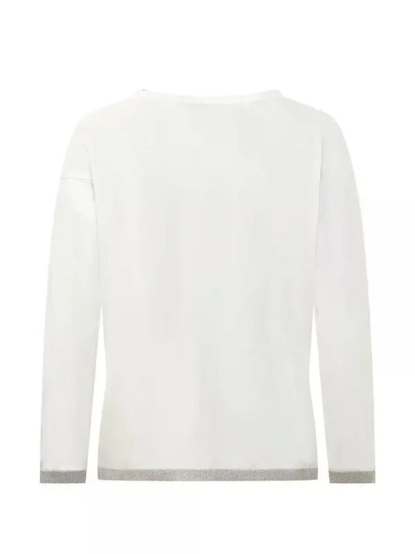 GRAN SASSO V-neck Lurex-trim Top