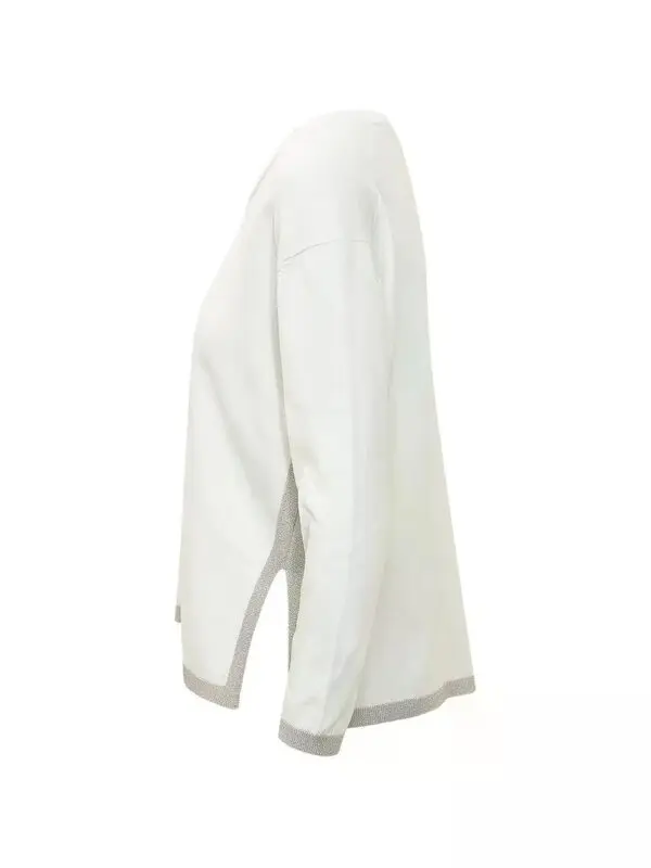 GRAN SASSO V-neck Lurex-trim Top
