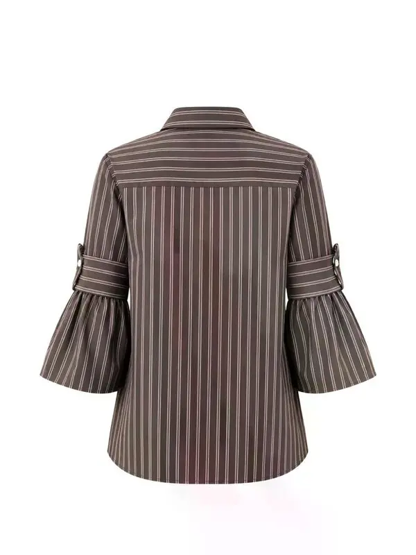 ODEEH Striped Flared-sleeve Shirt