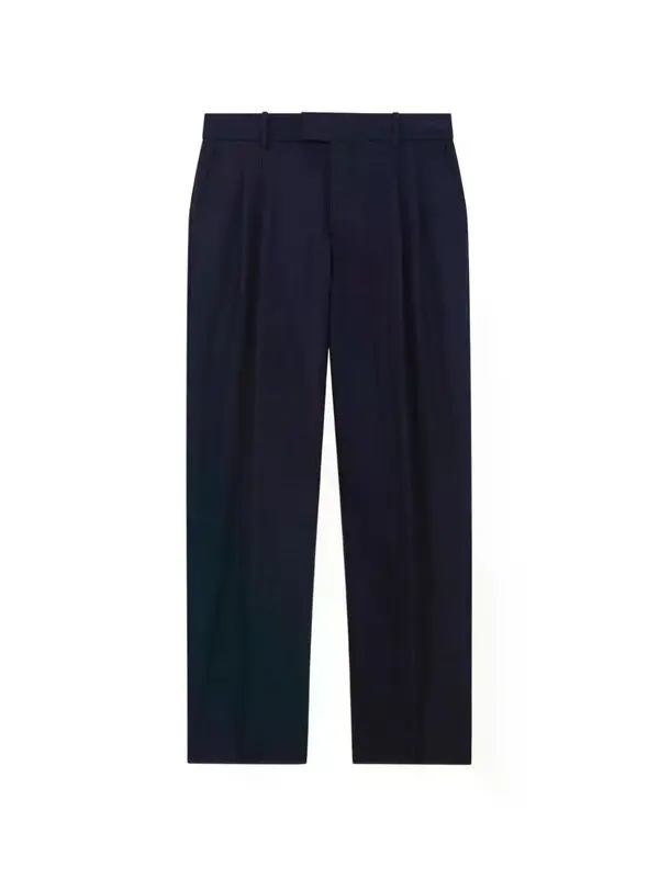 Drole De Monsieur Navy Flannel Pleated Trousers
