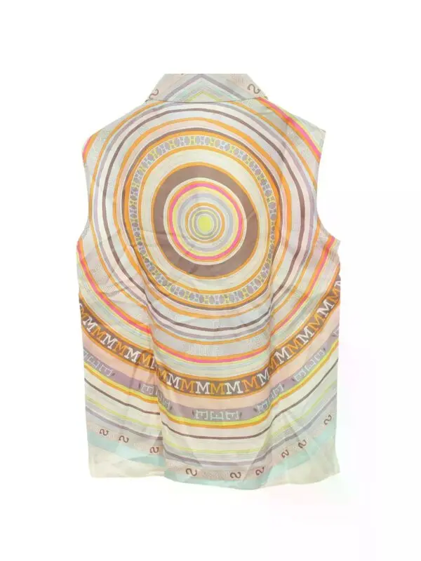 Hermès Silk Sleeveless Graphic Print Blouse