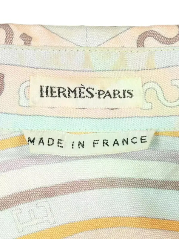 Hermès Silk Sleeveless Graphic Print Blouse