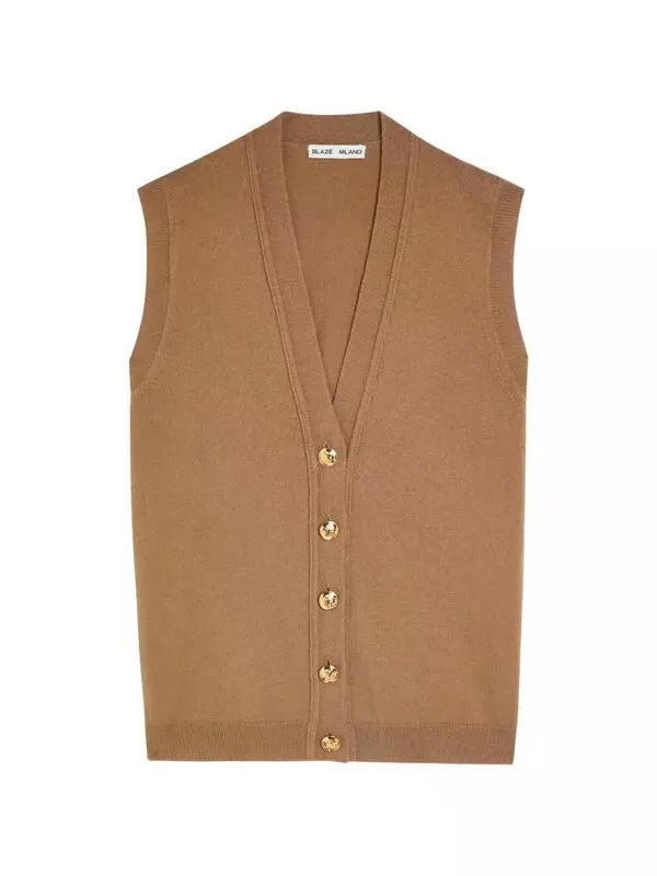 BLAZÉ MILANO Highland V-neck Button-up Vest