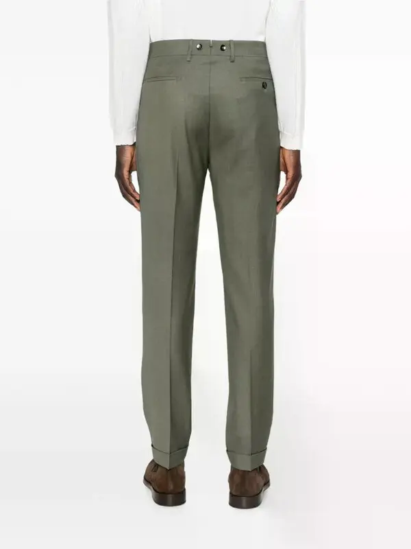 BERWICH Pleated Detail Wool Trousers - Green