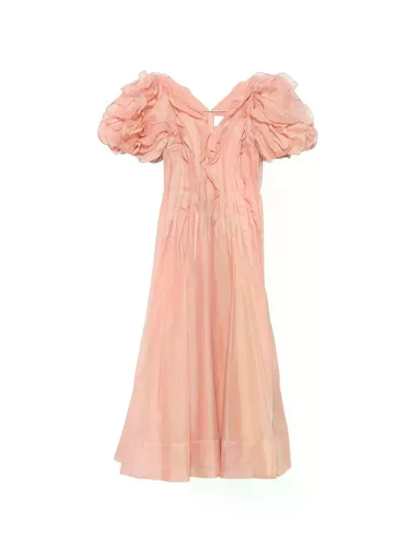 Aje Ruffled Puff-sleeve Dress - Pink