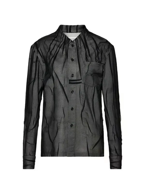 MAISON MARGIELA Creased Double-layer Shirt - Black